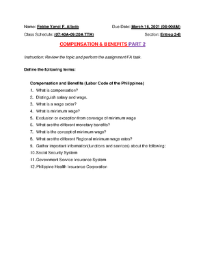 2nd HRM- Formative Assessment 1 (ALLADO) - Name: Febbe Yanci F. Allado ...