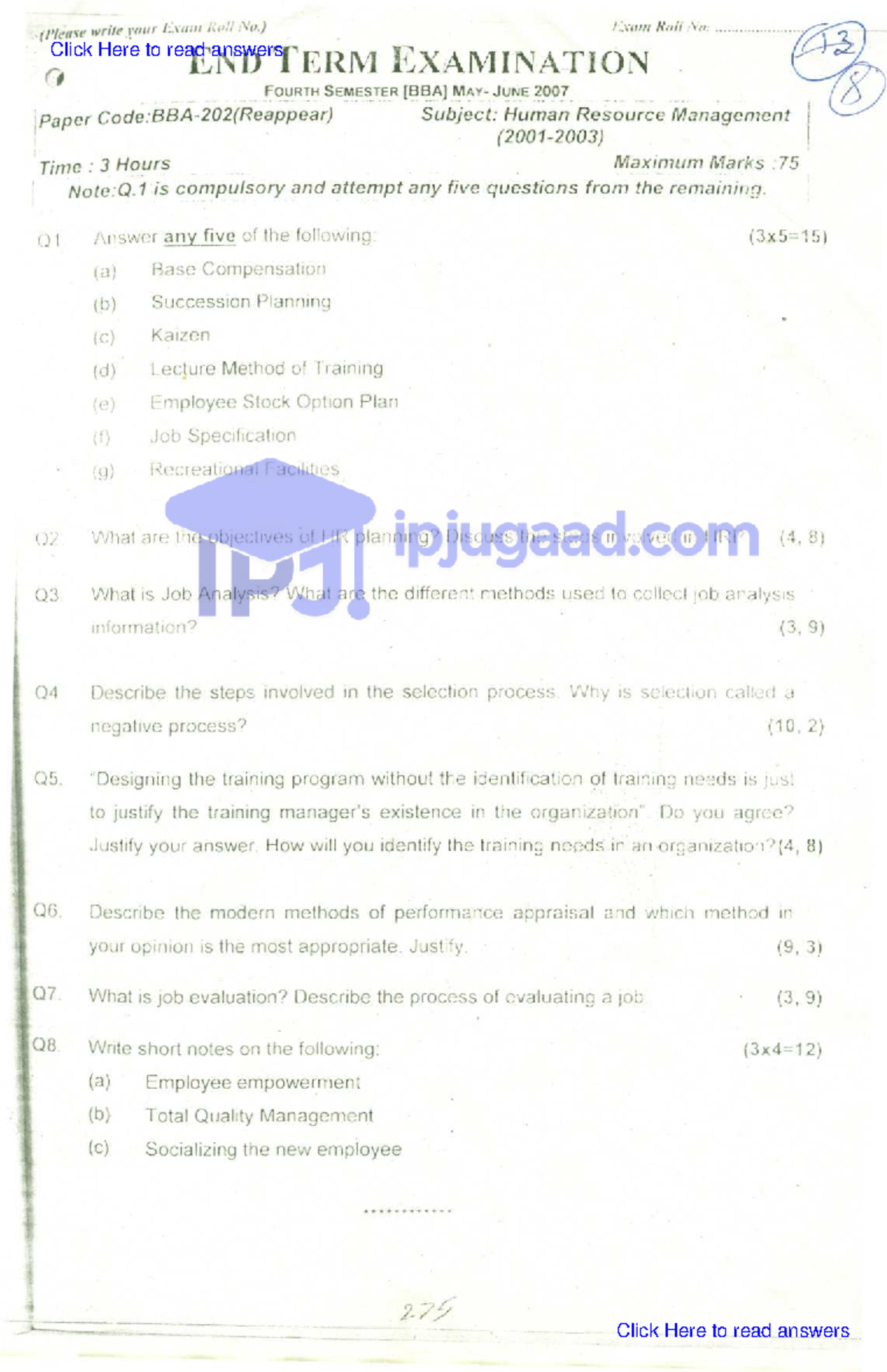 Ipjugaad bba-4th-sem-human-resource-management-paper-2007 ...