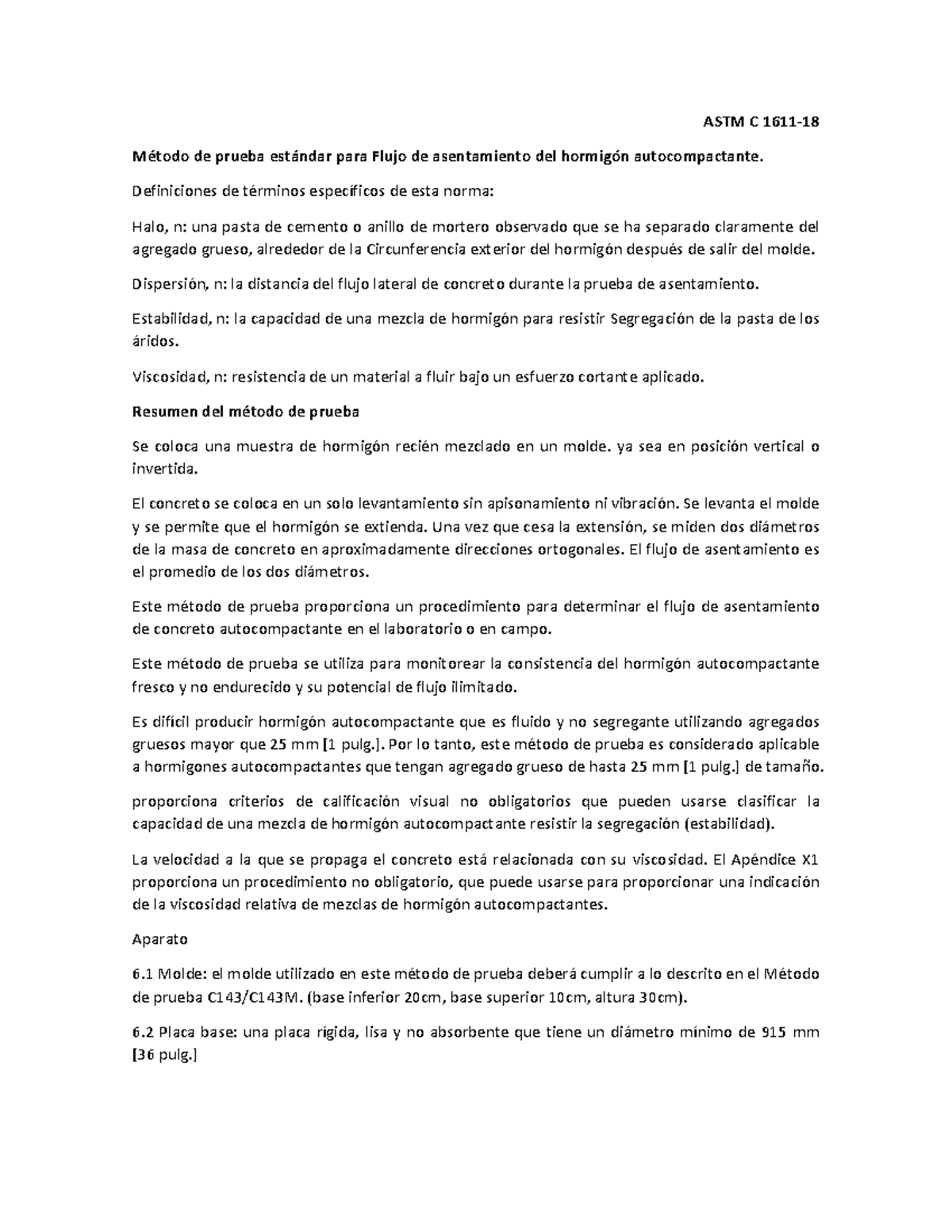 ASTM C 1611 Revenimiento - ASTM C 1611- Método de prueba estándar para ...