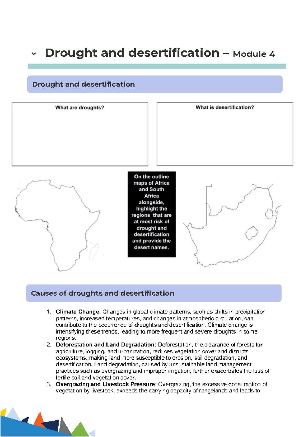 Grade 11 Droughts Workbook Module 4 - Drought and desertification ...