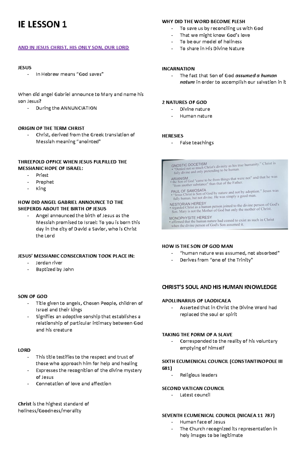 IE Lesson 1 - IE LESSON 1 AND IN JESUS CHRIST, HIS ONLY SON, OUR LORD ...