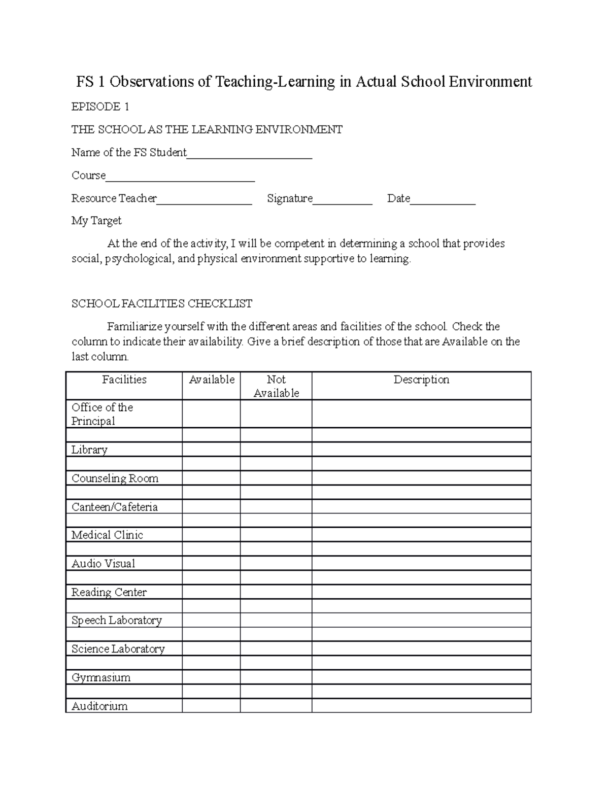 STEPS IN VOTING - FS 1 Observations of Teaching-Learning in Actual ...