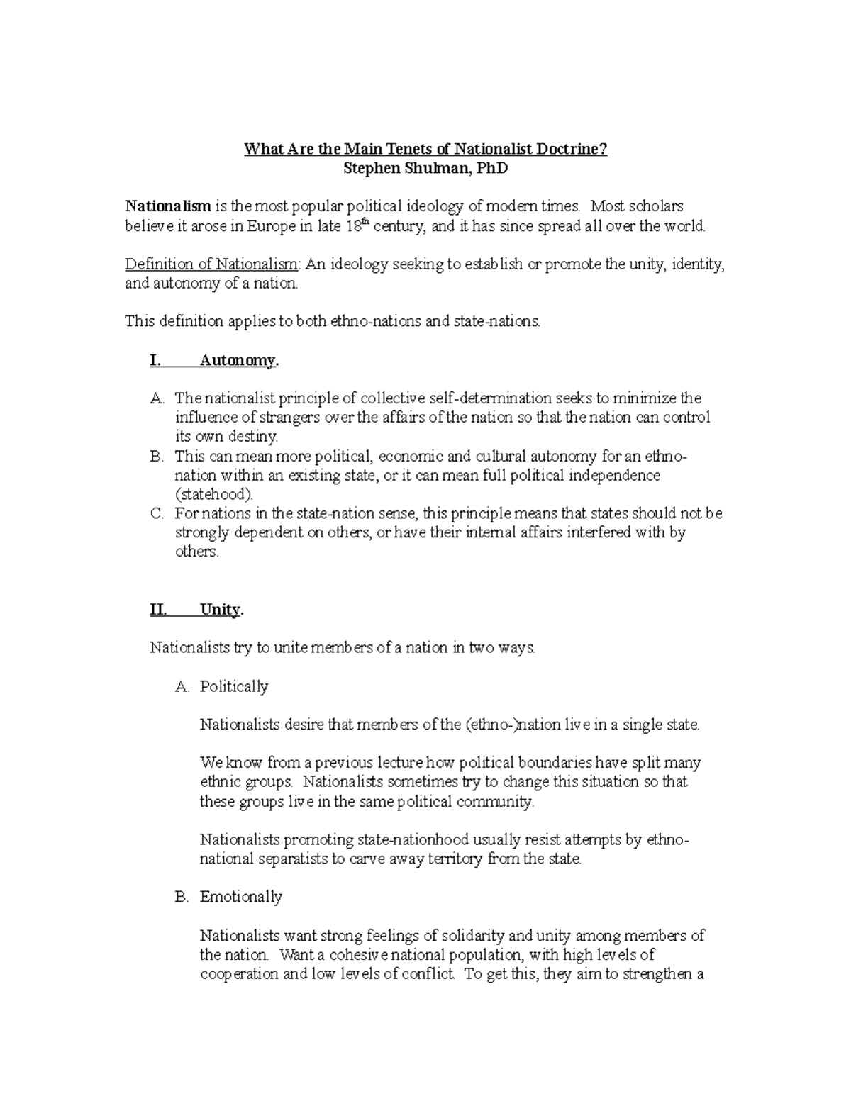 What are the Main Tenets of Nationalist Doctrine copy - What Are the ...