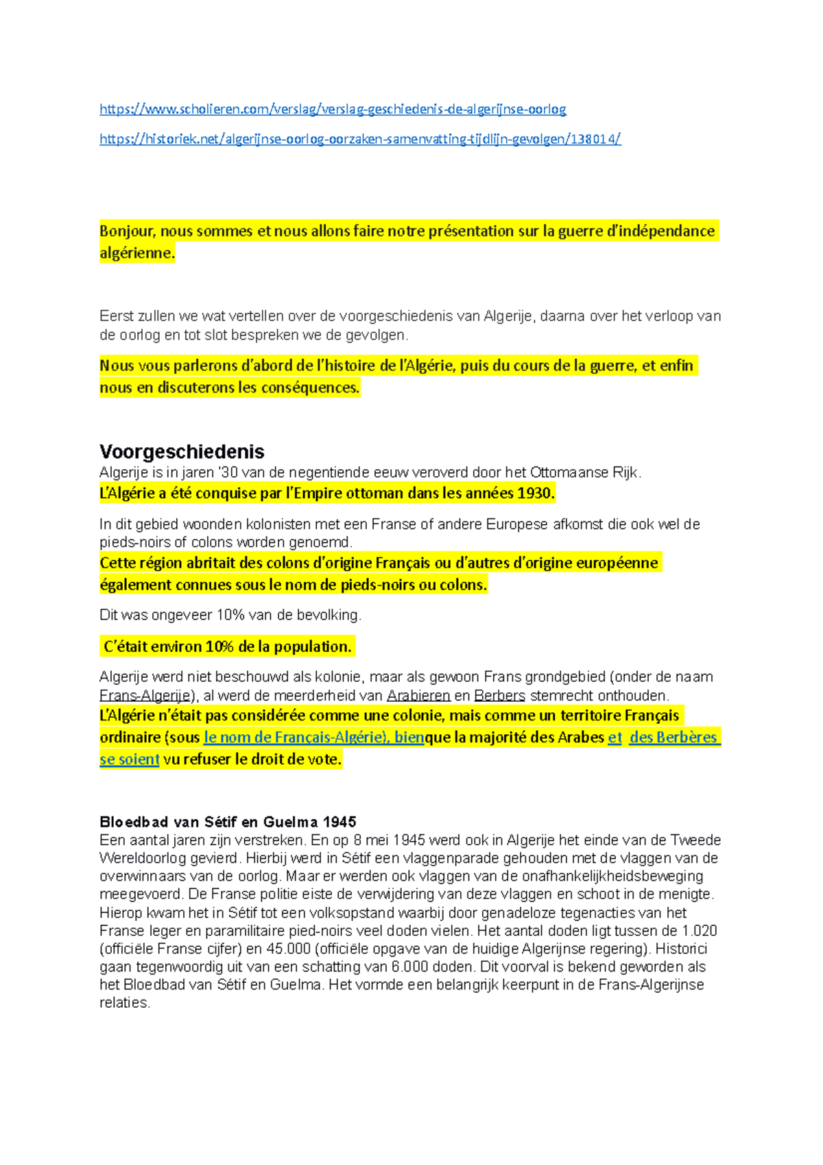 Frans presentatie Nederlands - scholieren/verslag/verslag-geschiedenis-de-algerijnse-oorlog ...