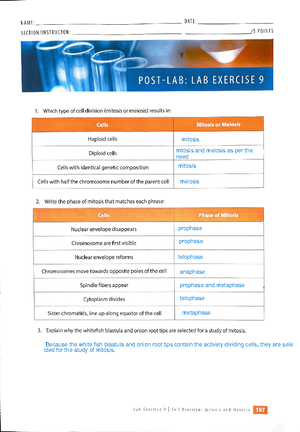 Prelab 10 introductions to cell molecular biology lab - BIOL 190L ...