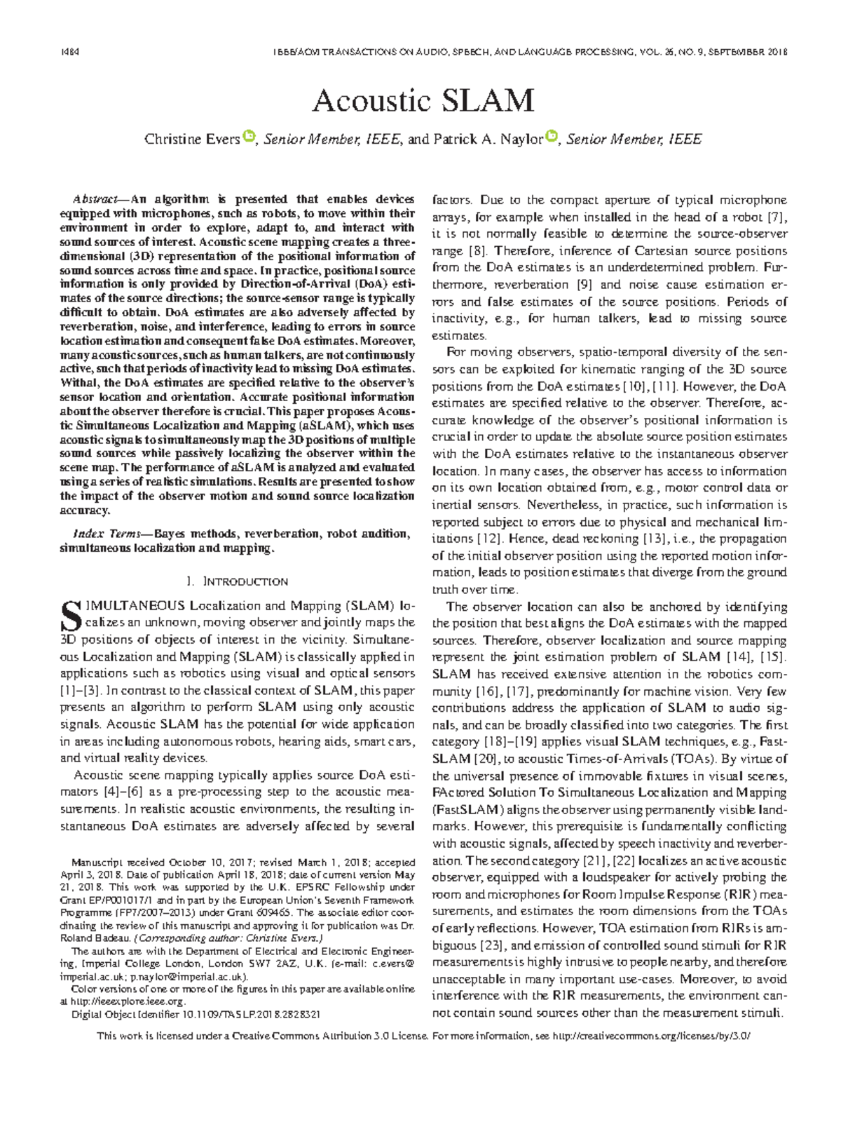 8 Acoustic SLAM - A course on data analysis on the sphere. - 1484 IEEE ...