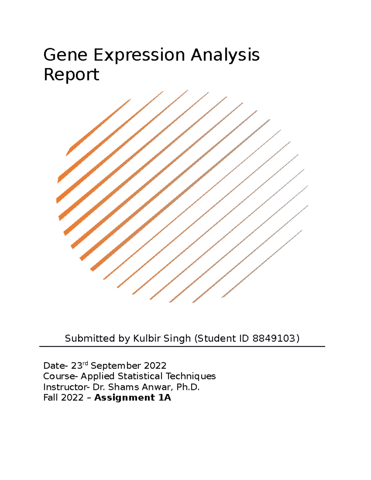 Gene Data Report (Assgnt. 1) - Gene Expression Analysis Report ...