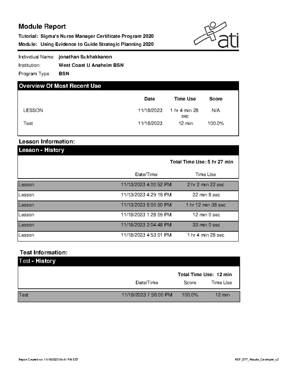 Using Evidence to Guide Strategic Planning 2020 Module Report ...