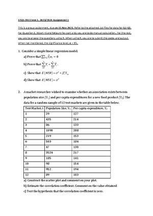 Week1 Regression - W1 notes - WEEK 1: Regression Model Regression is ...
