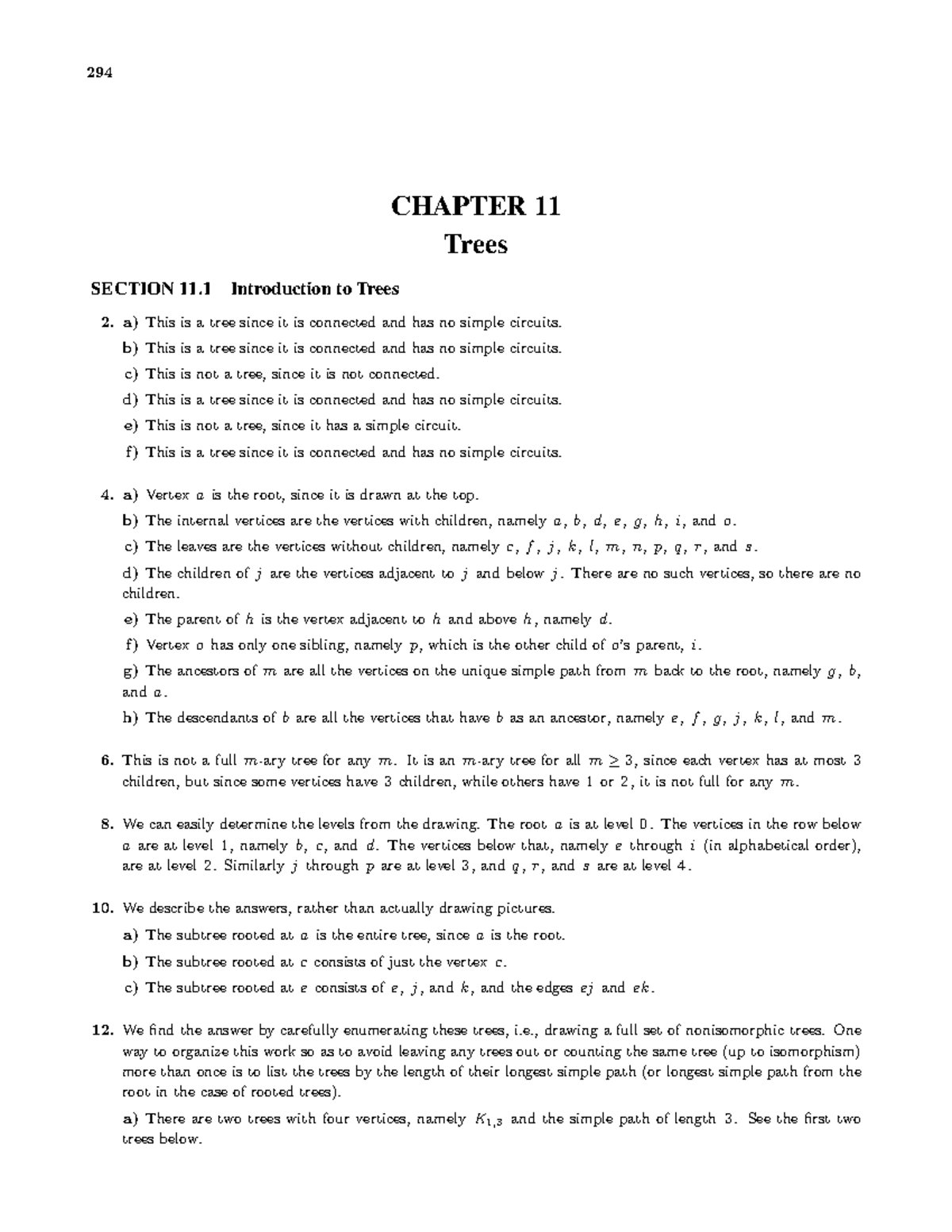 IRG Ch11 - solution of rosen's discrete mathematics - 294 CHAPTER 11 ...