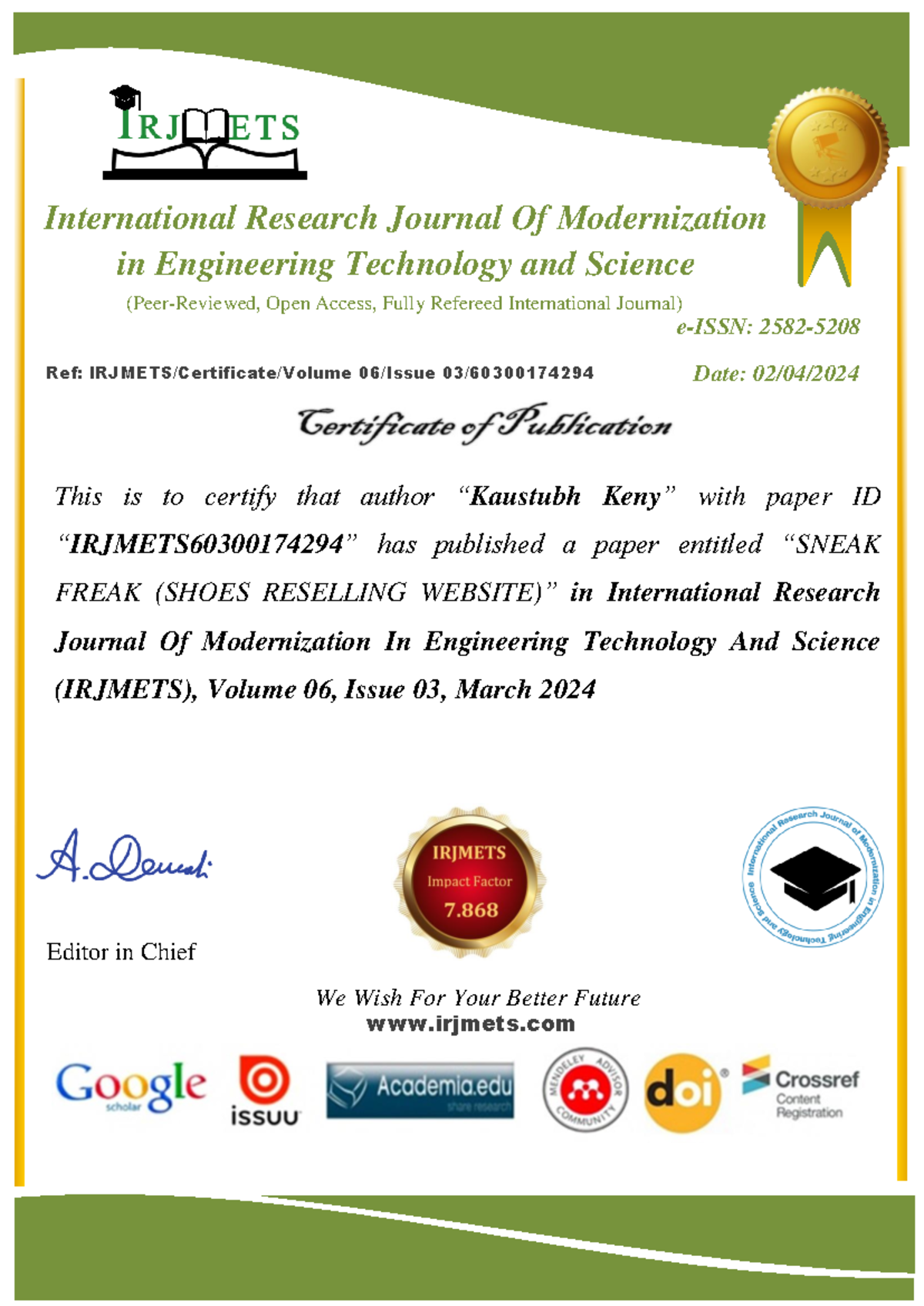 Cpe project report - This is to certify that author “Kaustubh Keny ...