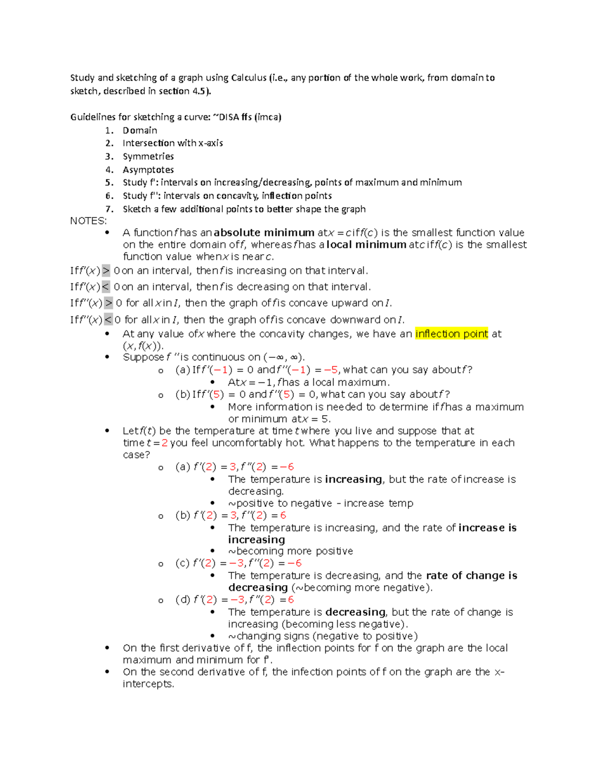 Calculus 2 - Study and sketching of a graph using Calculus (i., any ...