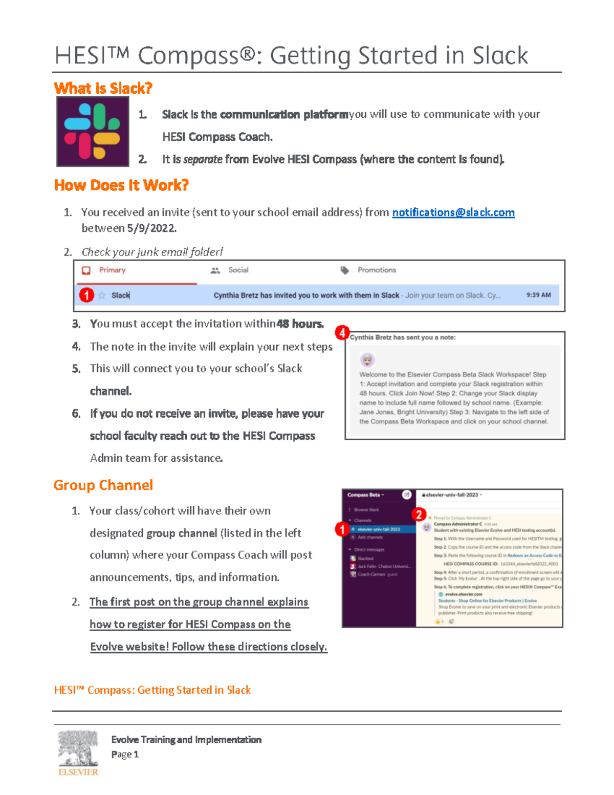 HESI Compass Course Slack-Instructions- Uthsh Sum22 - You received an ...