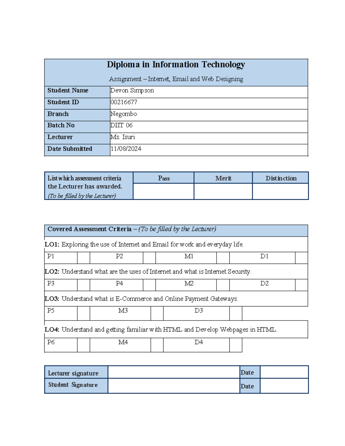 Esoft U2 Word - Unit 5 Assignment. Assignment 2 - Diploma in ...