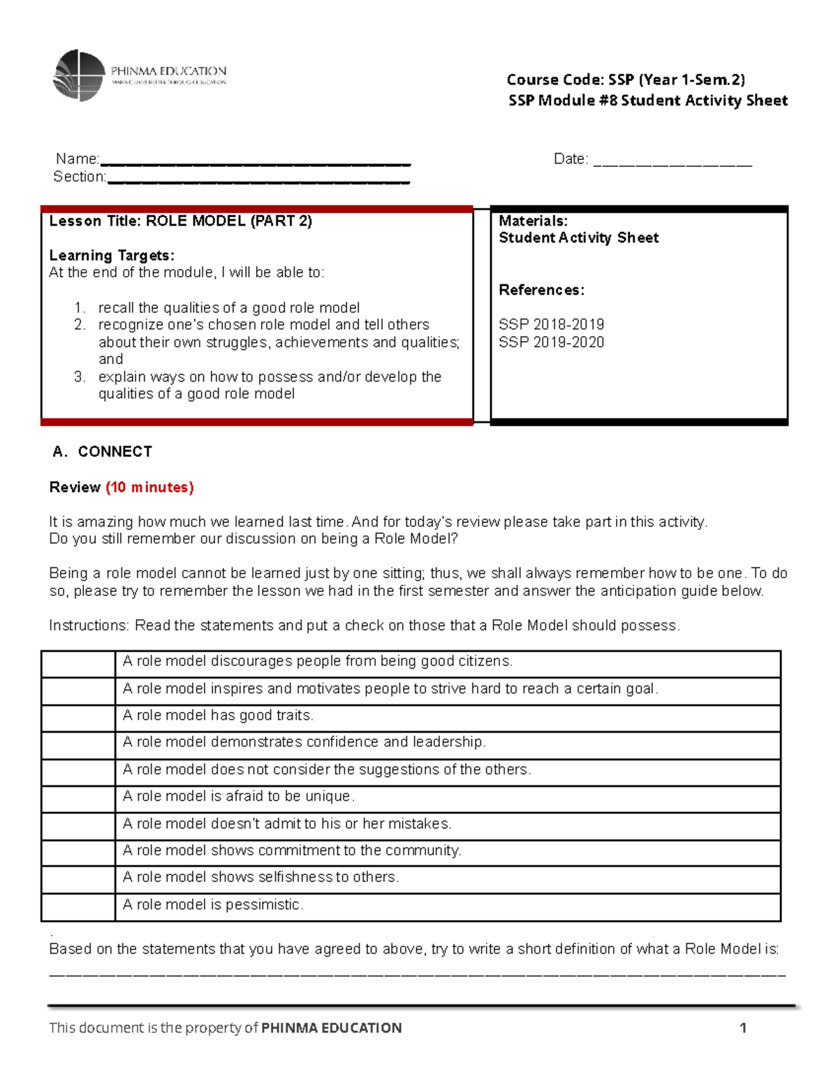 4) ROLE Model 2 - SAS - asdasdasd - SSP Module #8 Student Activity ...