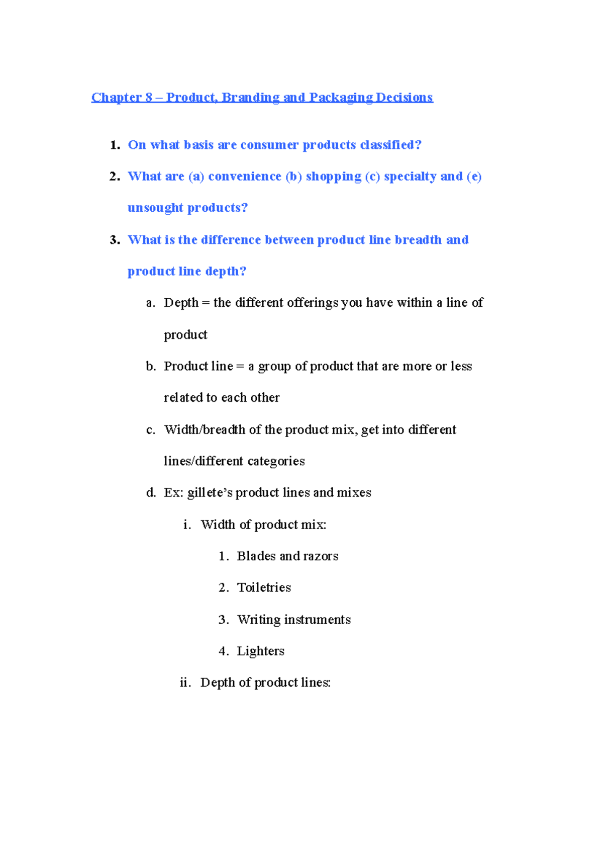 EXAM2 - Summary Marketing Foundations - Chapter 8 Product, Branding and ...