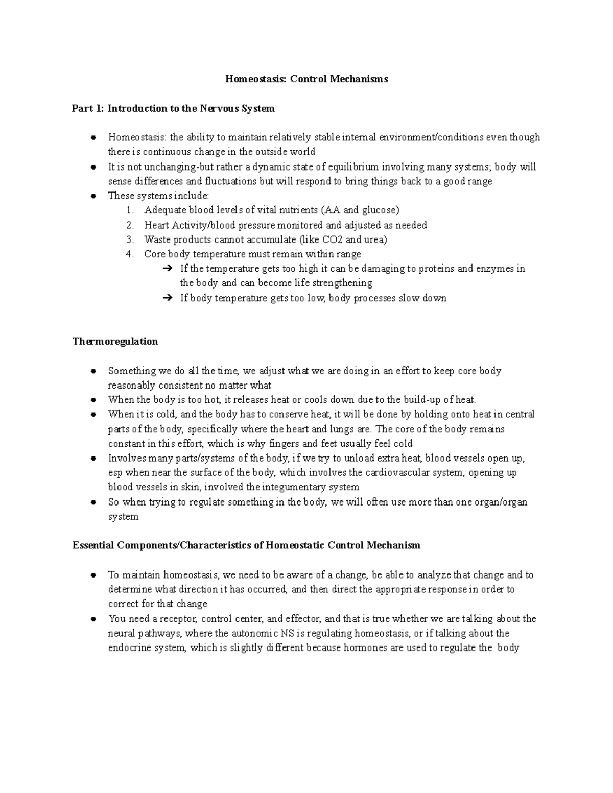 Topic 3 Homeostasis - Homeostasis: Control Mechanisms Part 1 ...