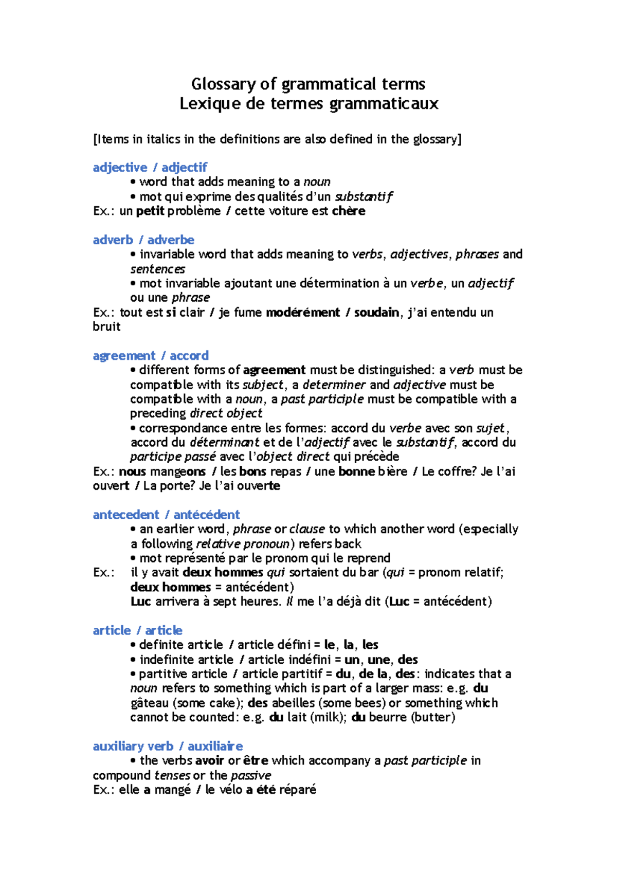 Glossary of grammatical terms and where to find them (fantastic, no ...