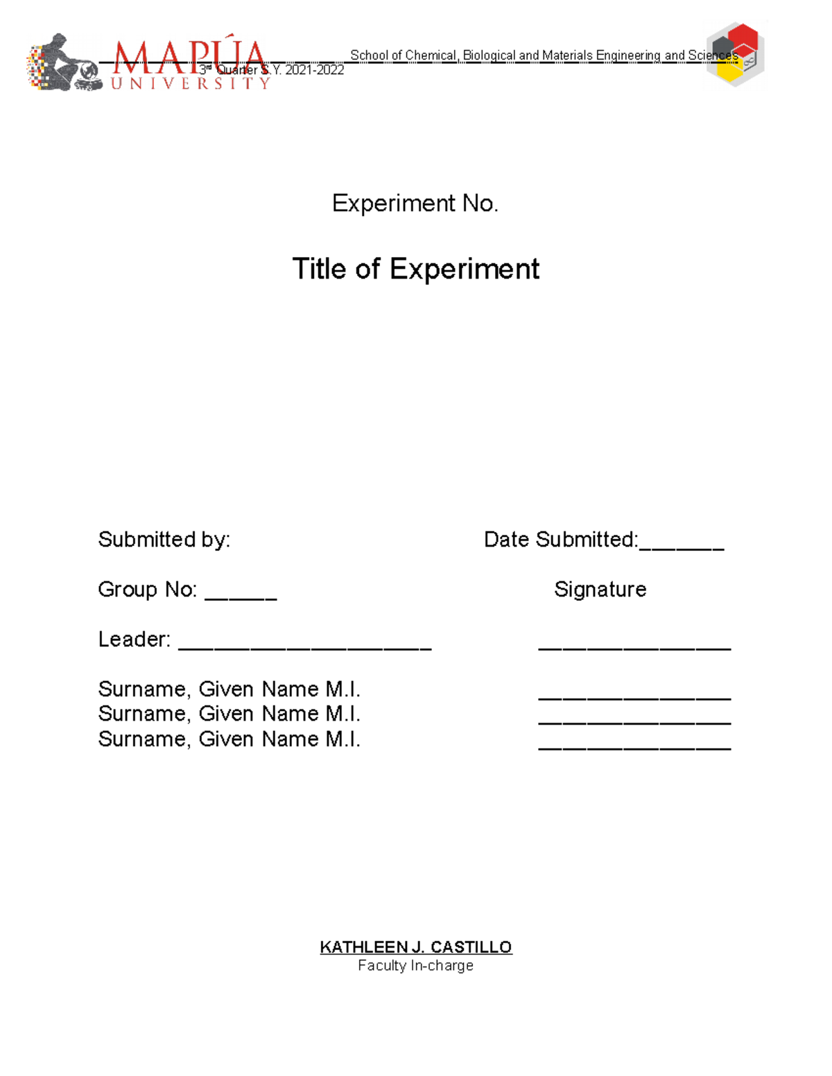 Final Report Format From MAPUA University - 3 rd Quarter S. 2021 ...