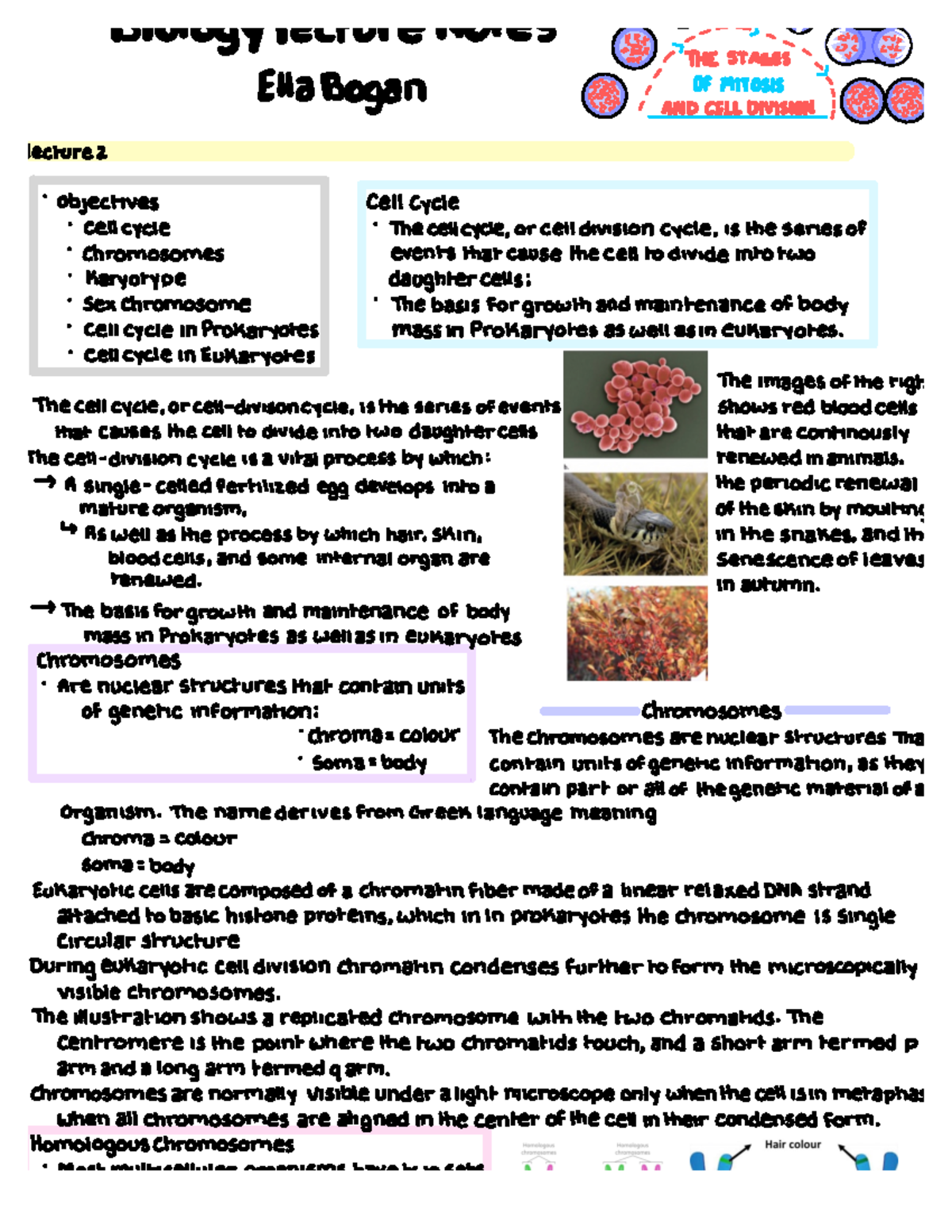 Biology Lecture Notes - Biol 120.3 - Studocu