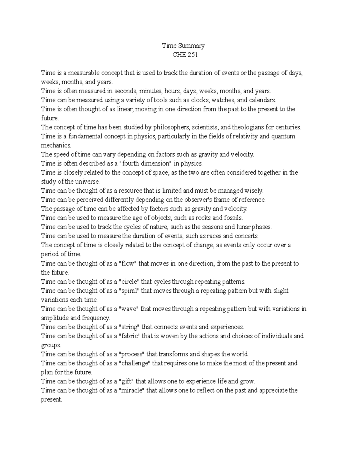 Time Summary Time Summary CHE 251 Time Is A Measurable Concept That time-summary-time-summary-che-251-time-is-a-measurable-concept-that