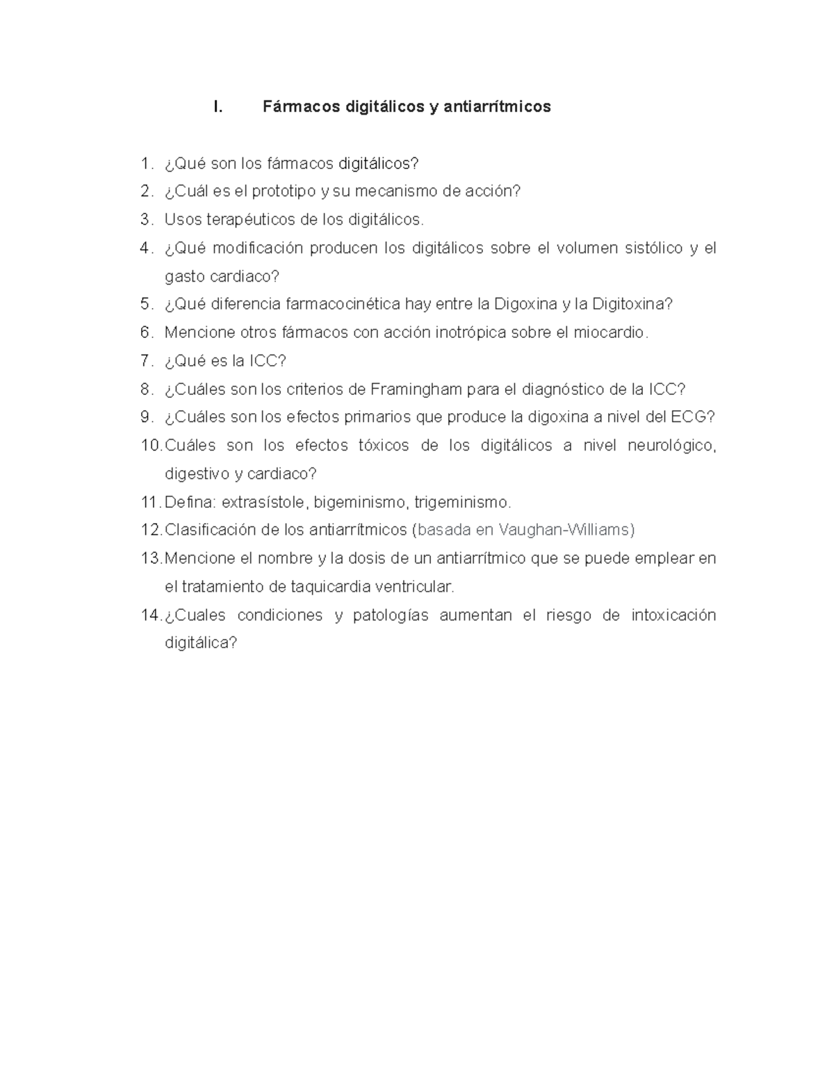 Segundo bloque de tareas (digitálicos y tratamiento diabetes) - I ...