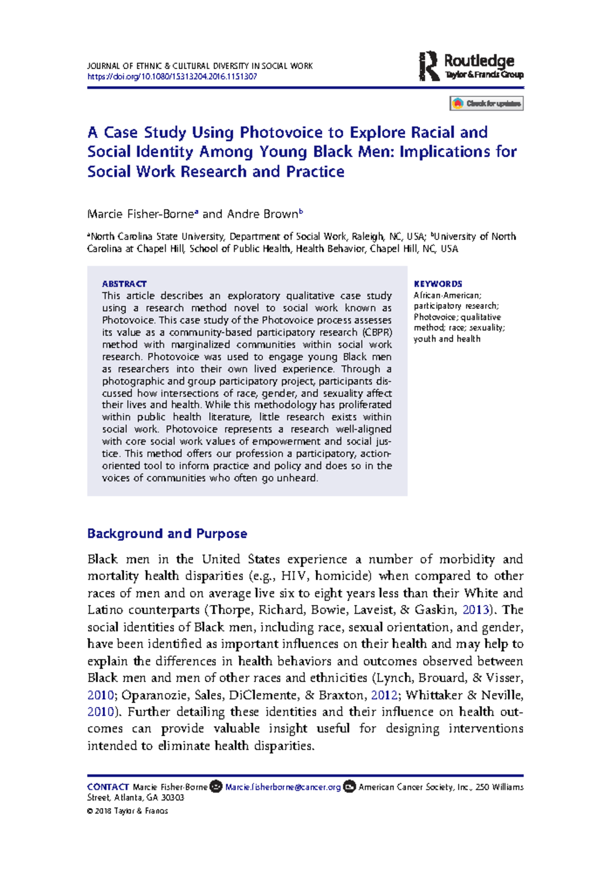 15313204 - A Case Study Using Photovoice to Explore Racial and Social ...