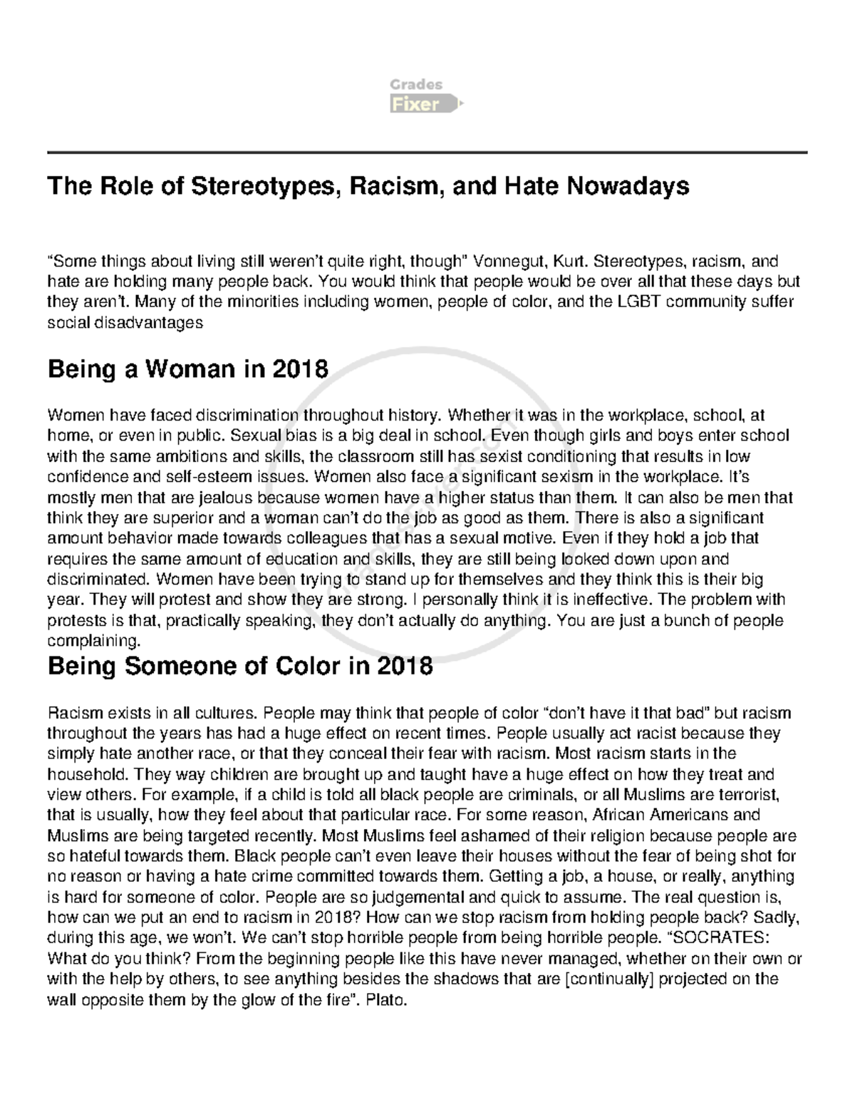 The Role of Stereotypes, Racism, and Hate Nowadays - Stereotypes ...