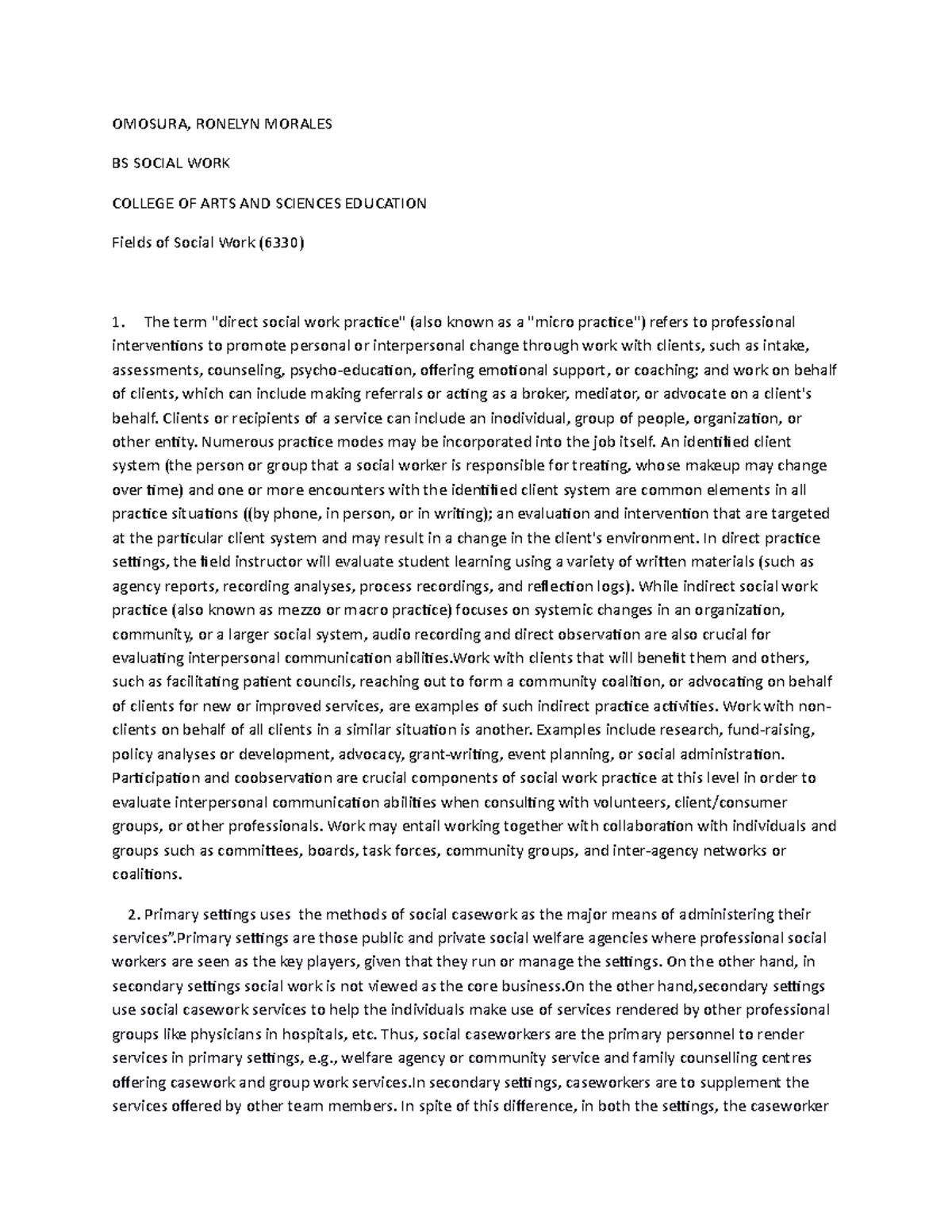 FOSW(6330) - Hope it helps. - OMOSURA, RONELYN MORALES BS SOCIAL WORK ...