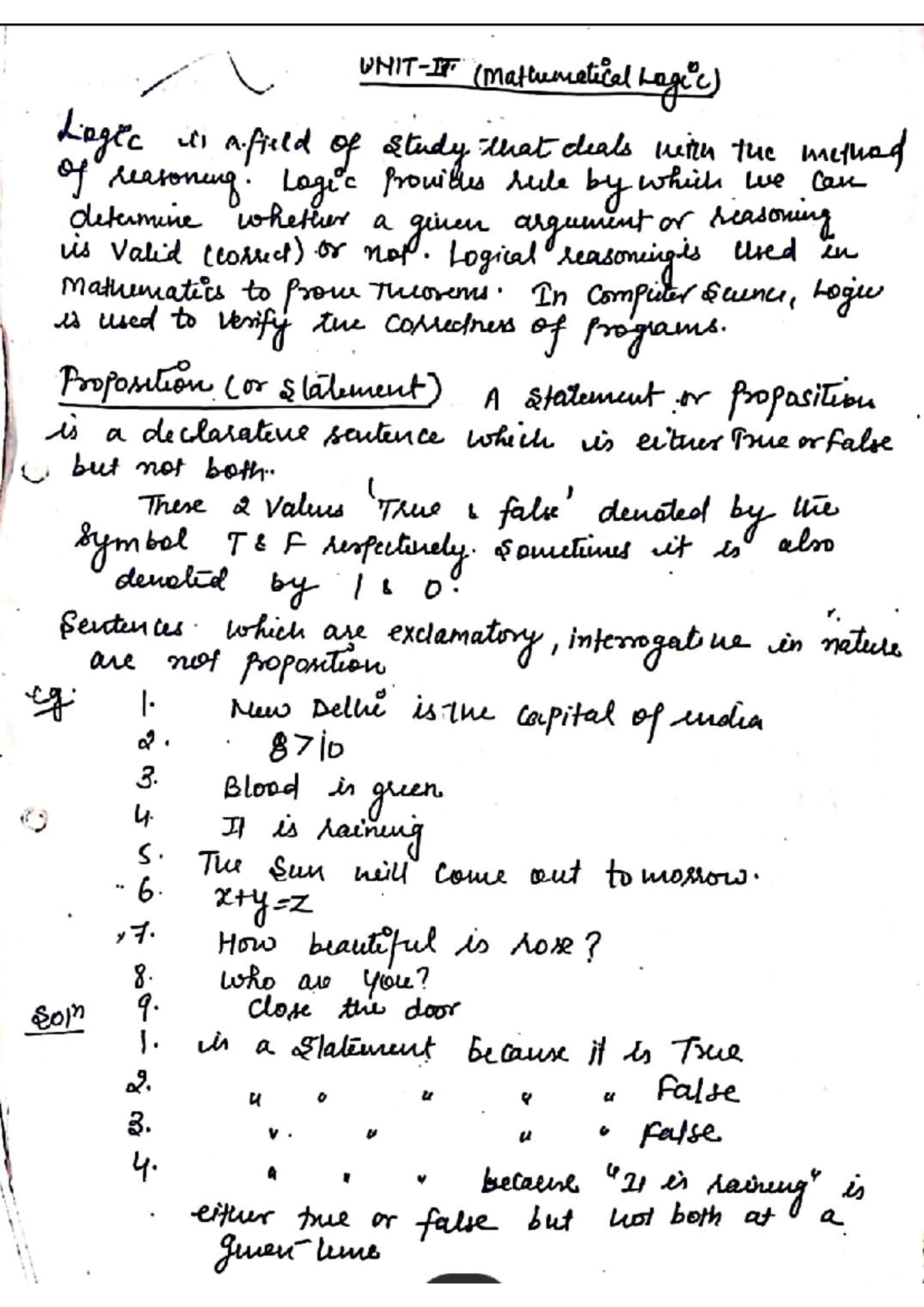 Unit 3 discrete - (mathematical hagic) Logic is afield of study that ...