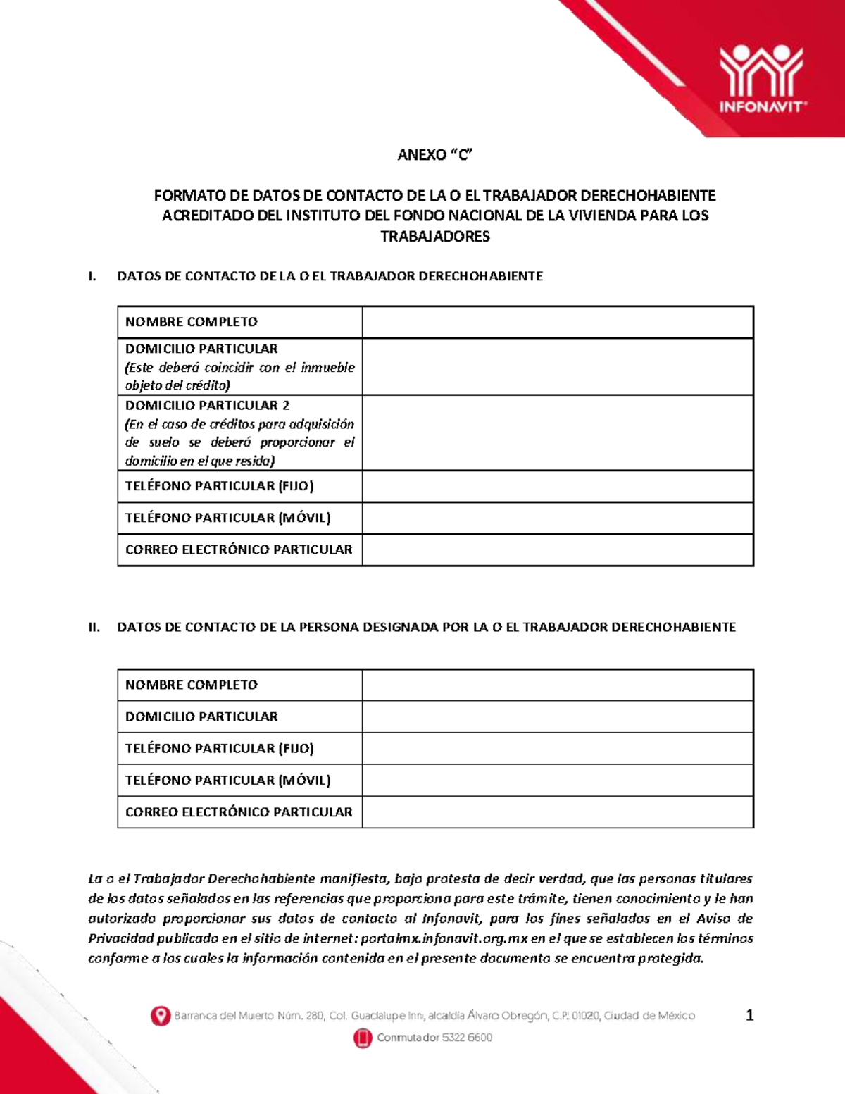 Anexo C - Documento donde servira para los que se dedican ala area fiscal - 1 ANEXO “C” FORMATO ...
