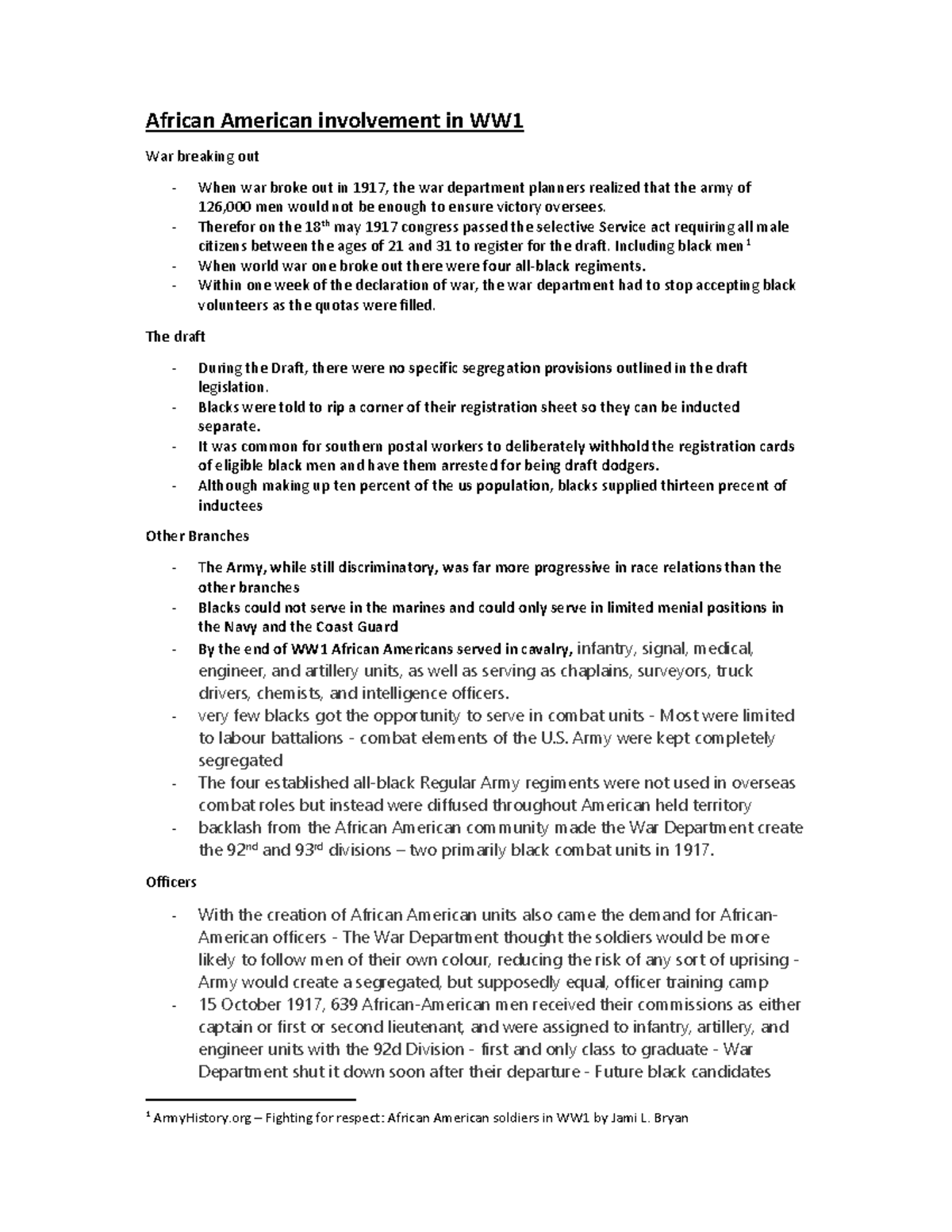 African American Involvement in WW1 - Therefor on the 18th may 1917 ...