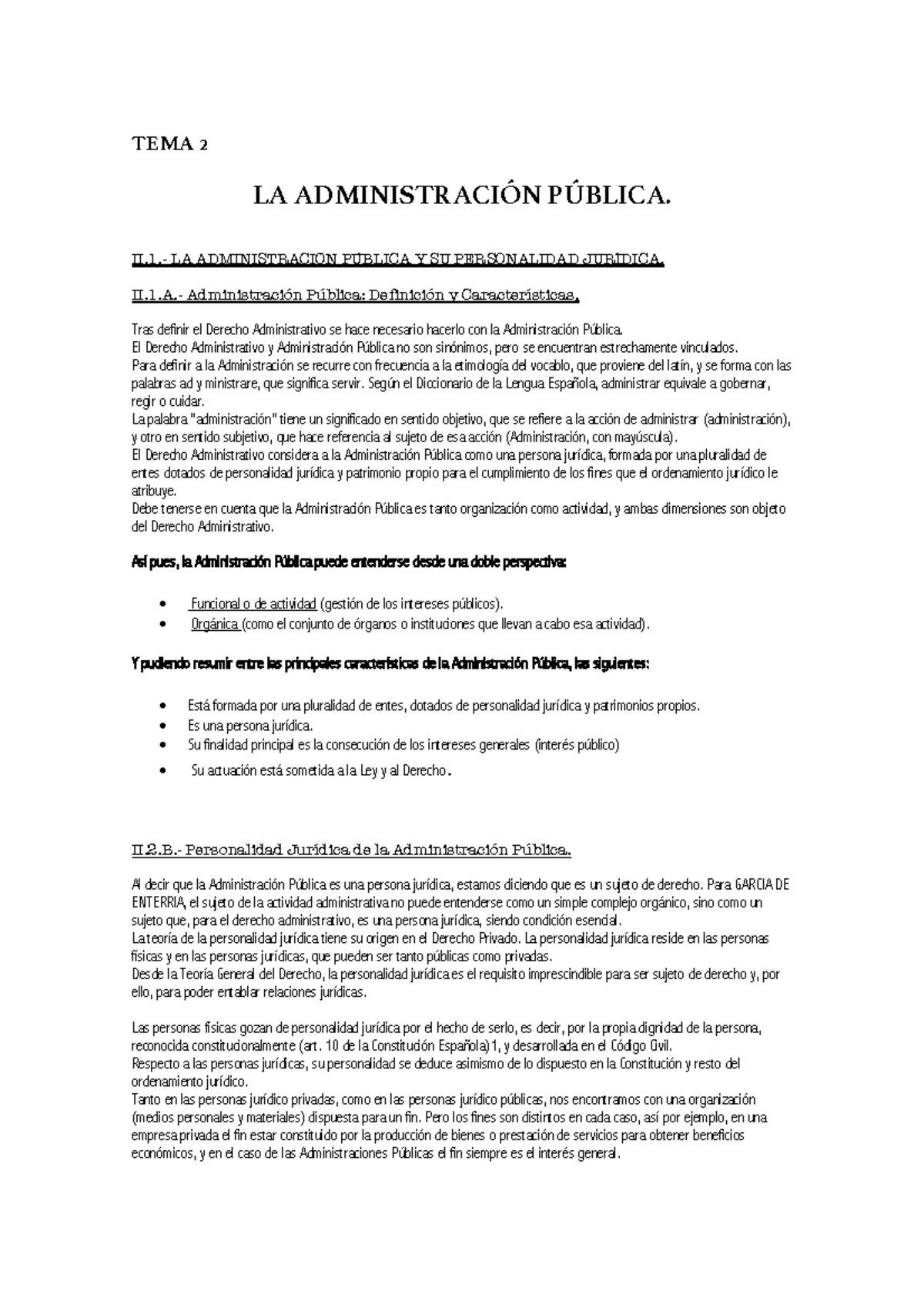 TEMA 2 administrativo - Warning: TT: undefined function: 32 TEMA 2 LA ADMINISTRACIÓN PÚBLICA. II ...