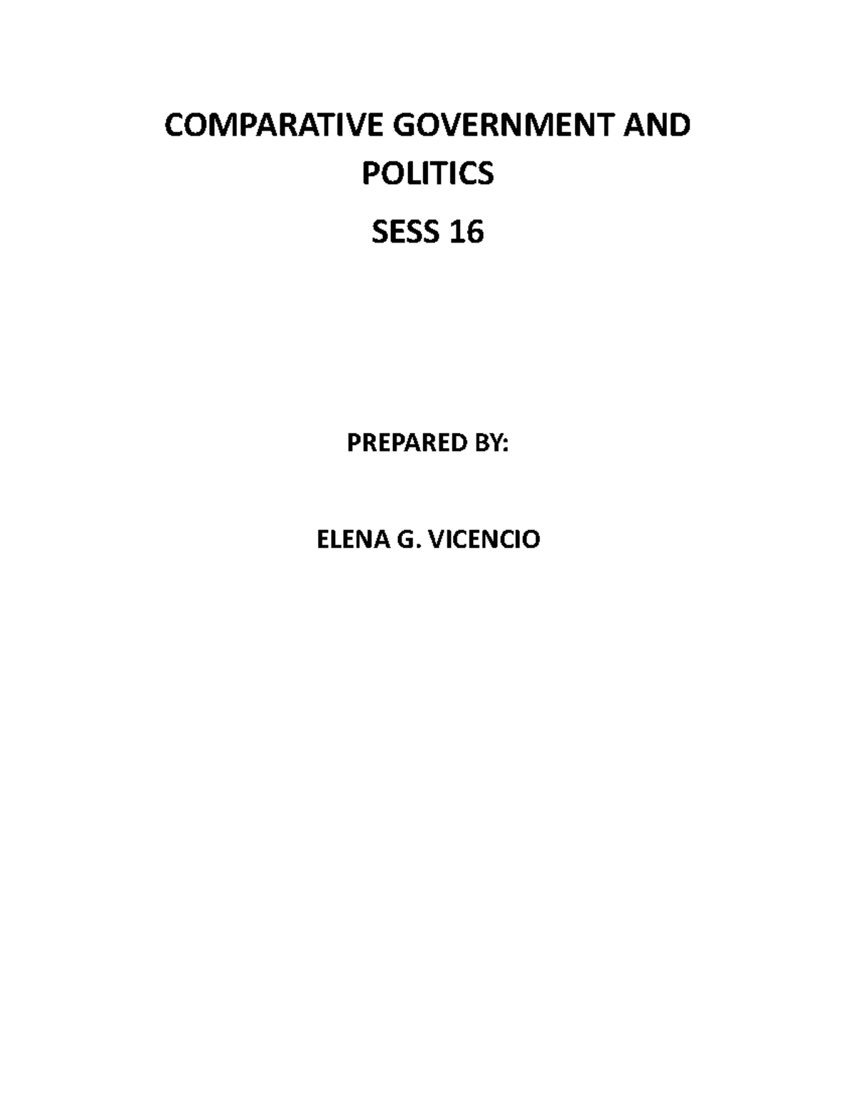 UNIT-1 - studies - COMPARATIVE GOVERNMENT AND POLITICS SESS 16 PREPARED ...
