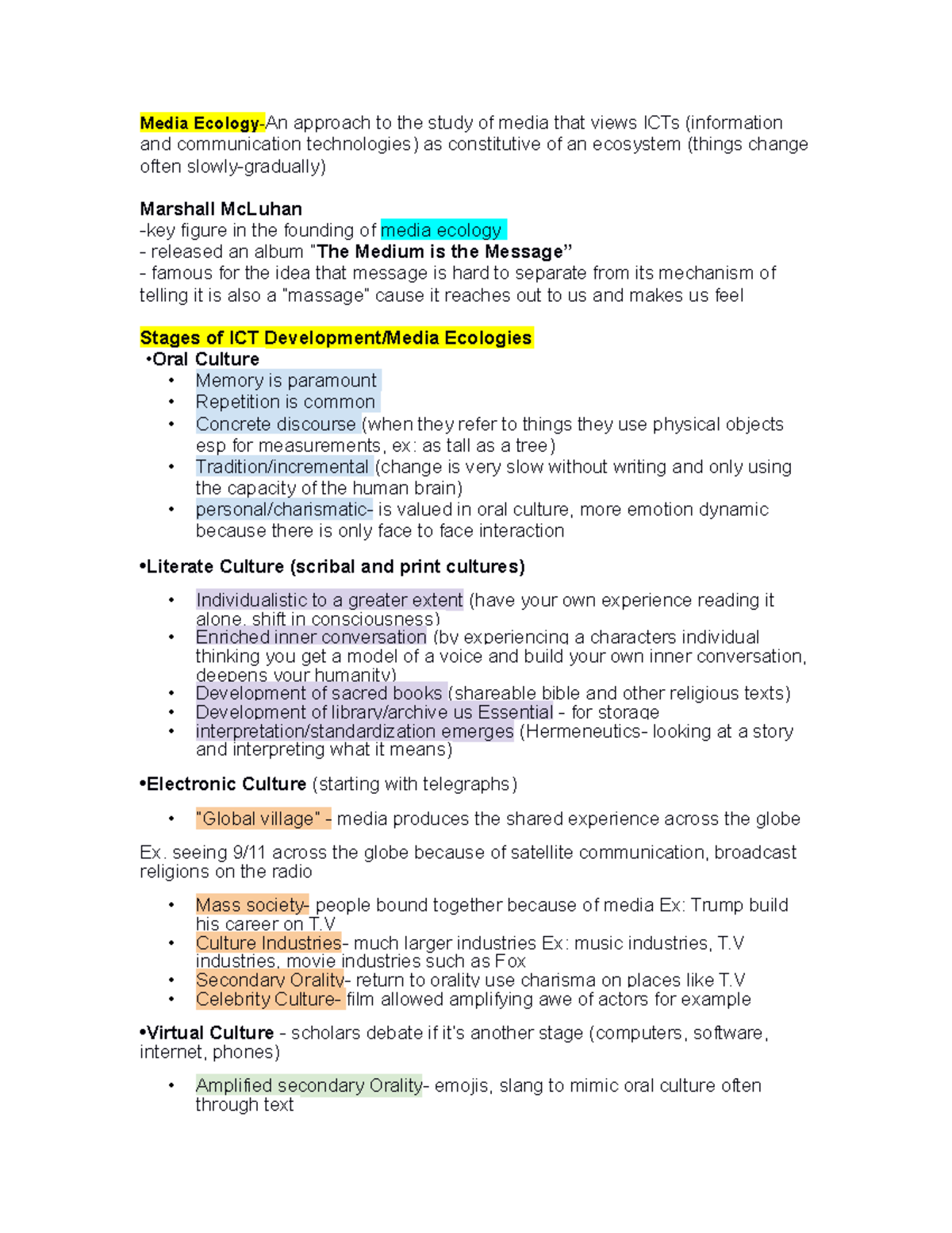 Lecture 1 Notes On Media Ecology - Media Ecology-An approach to the ...
