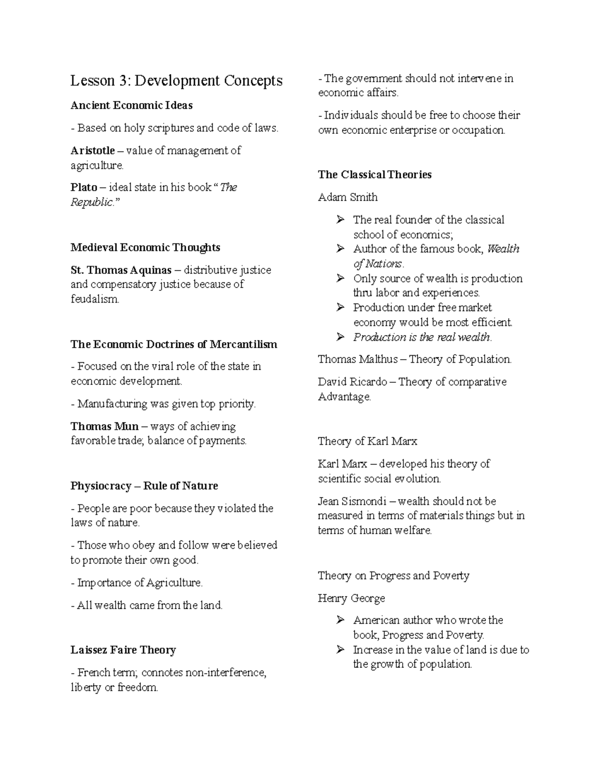 Lesson 3 Reviewer - Philosophers - Lesson 3: Development Concepts ...