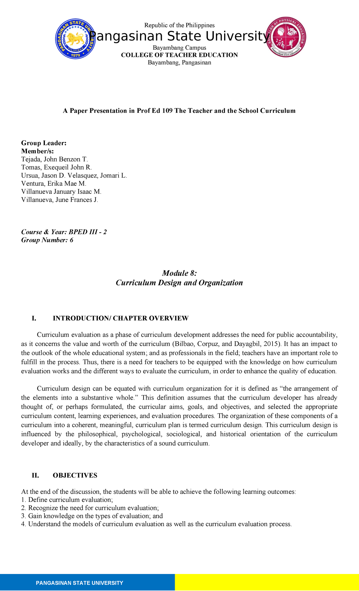 GRP 6 - Written Report - Module 8 - PANGASINAN STATE UNIVERSITY ...