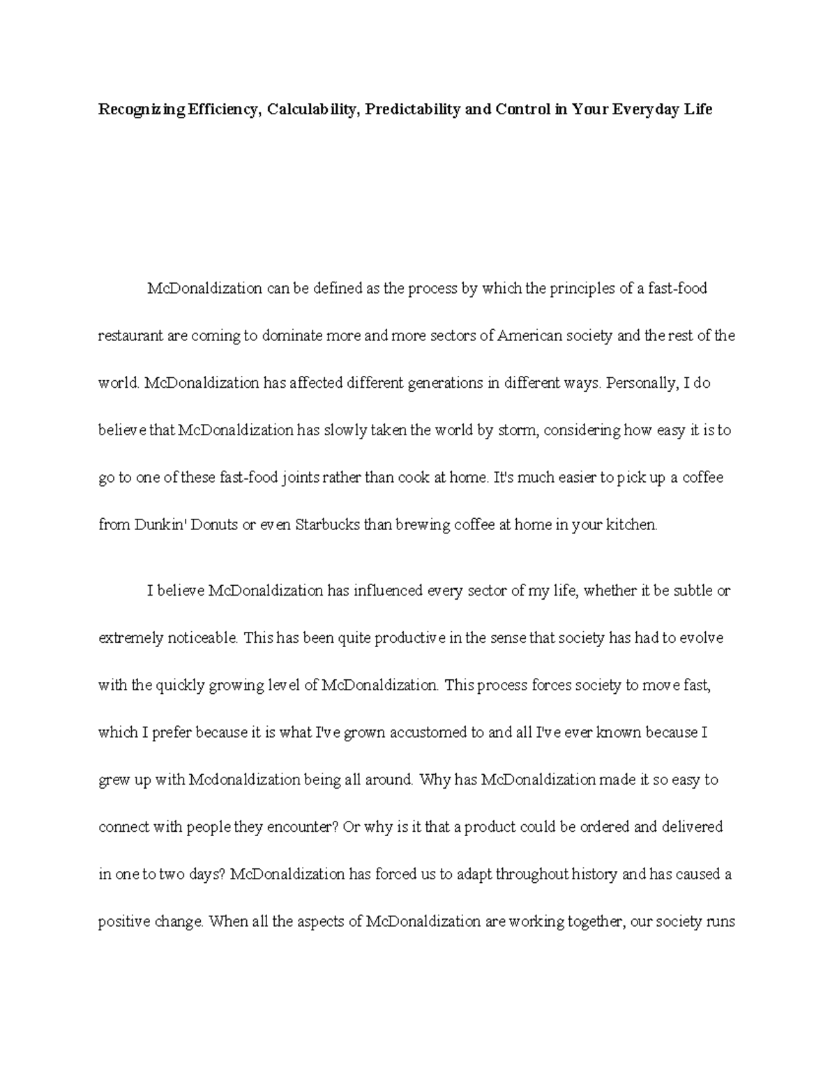 Paper 1- Recognizing Efficiency, Calculability, Predictability and ...