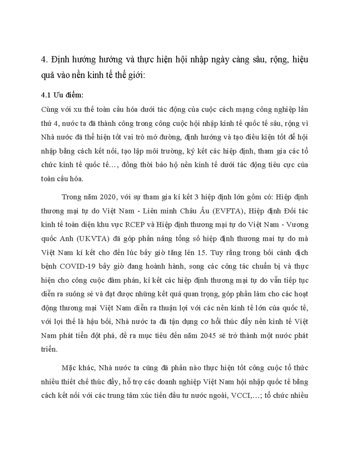 Ktct 4 Định Hướng Hướng Và Thực Hiện Hội Nhập Ngày Càng Sâu Rộng