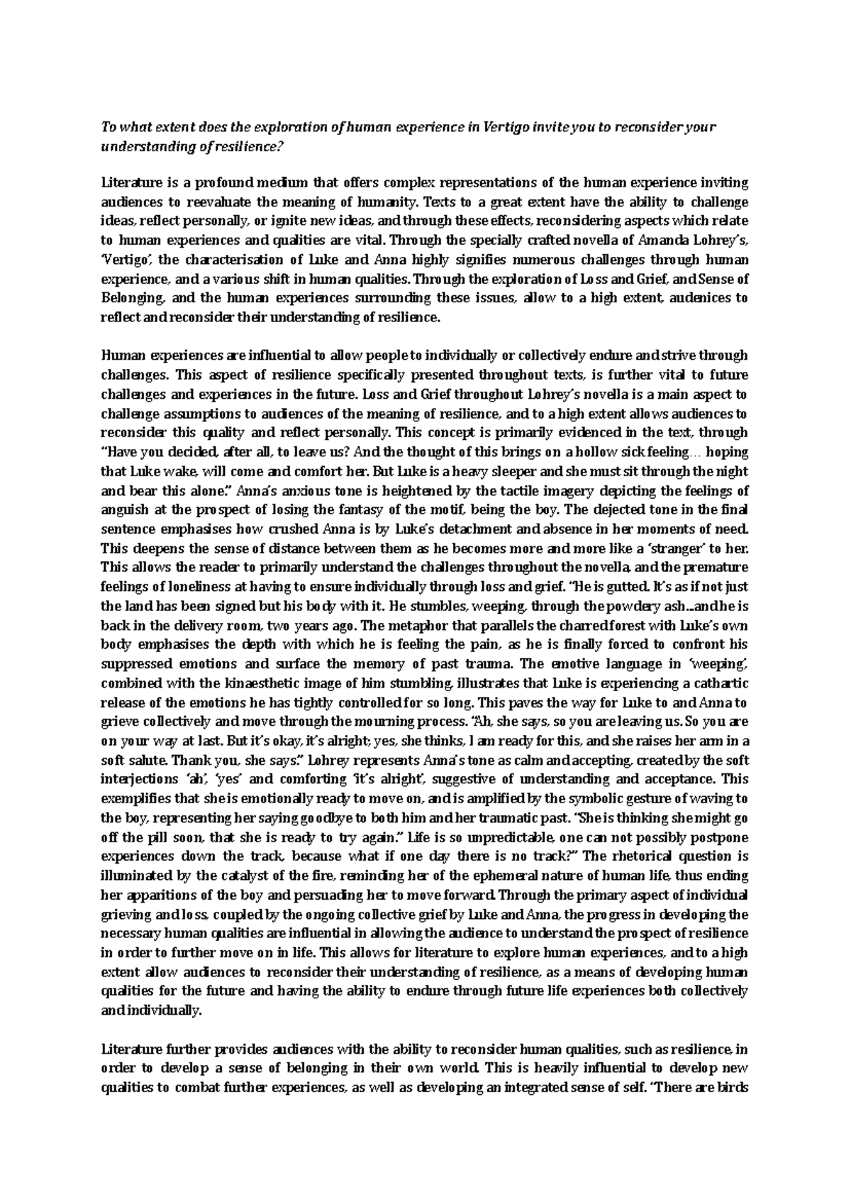 Common Module Practice Essay - To what extent does the exploration of ...