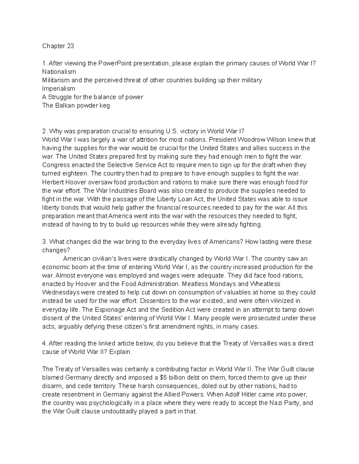 Week 4 Notes - Chapter 23 After viewing the PowerPoint presentation ...