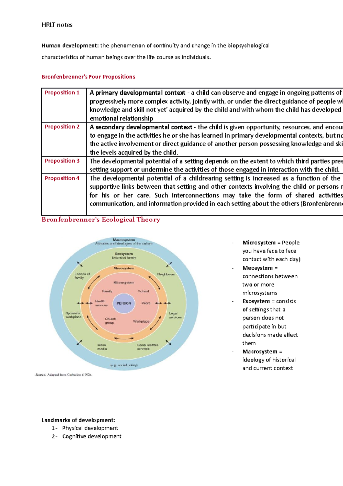 HRLT notes - HRLT notes Human development: the phenomenon of continuity ...