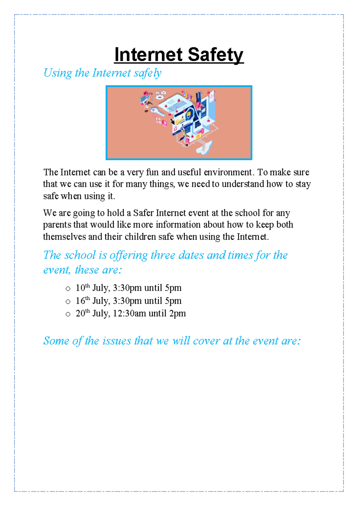 Internet Leaflet - eeee - Internet Safety Using the Internet safely The ...