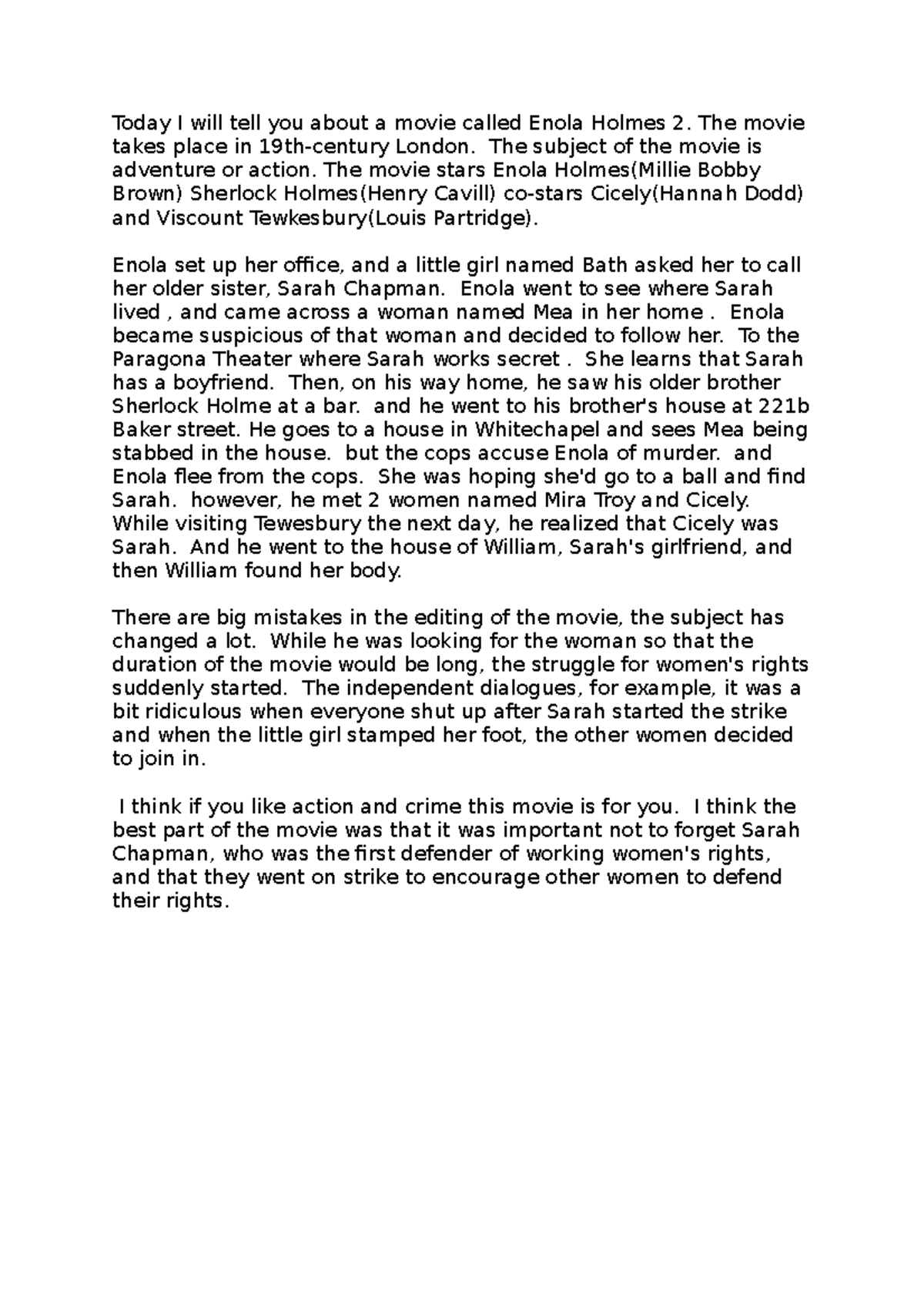 Enola holmes 2 - Jddj - Today I will tell you about a movie called ...