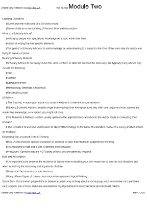 Module Two Activity - Time schedule sheet - SNHU 107 Module Two ...