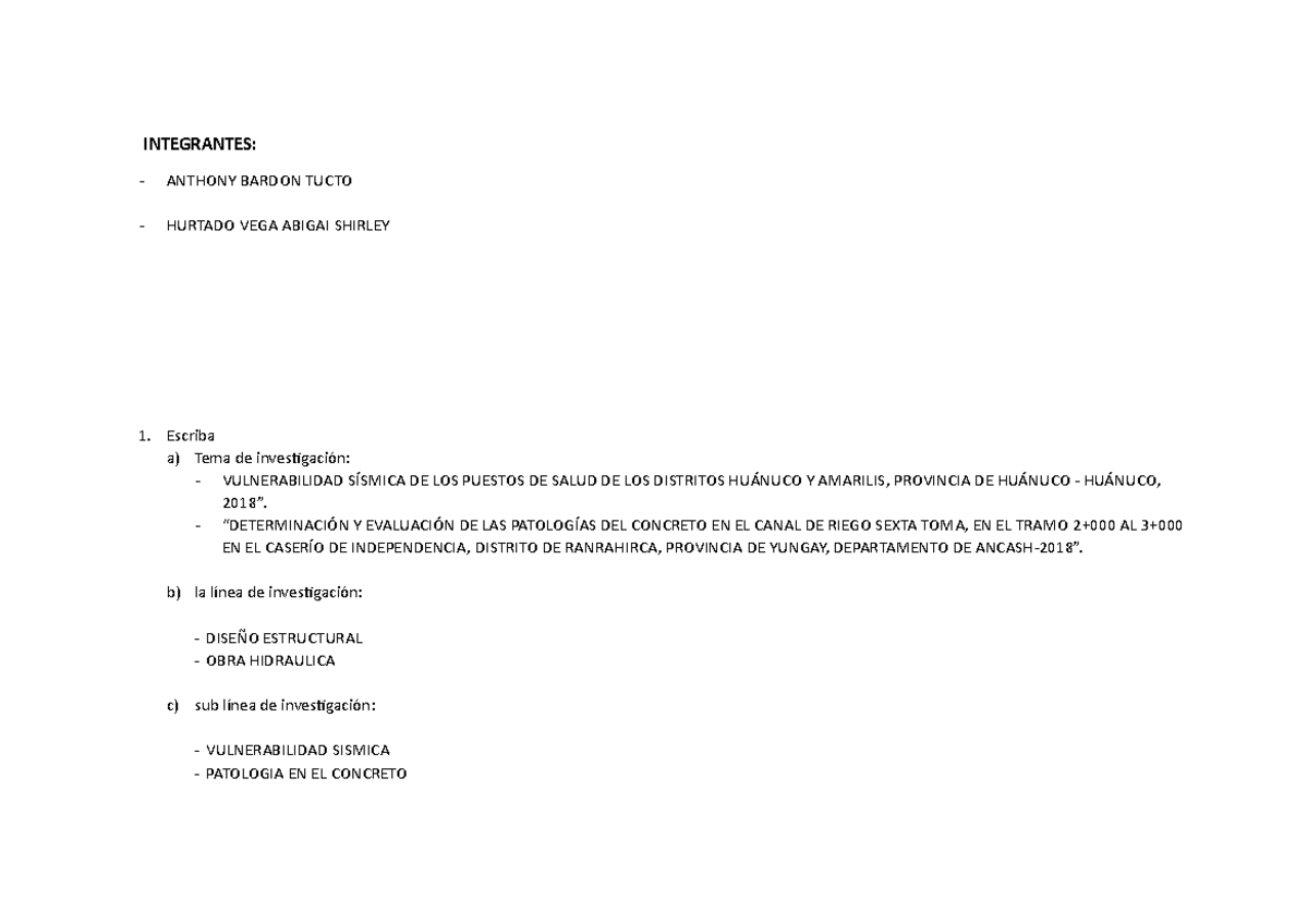 Activida 1 antecedente AB - INTEGRANTES: - ANTHONY BARDON TUCTO ...