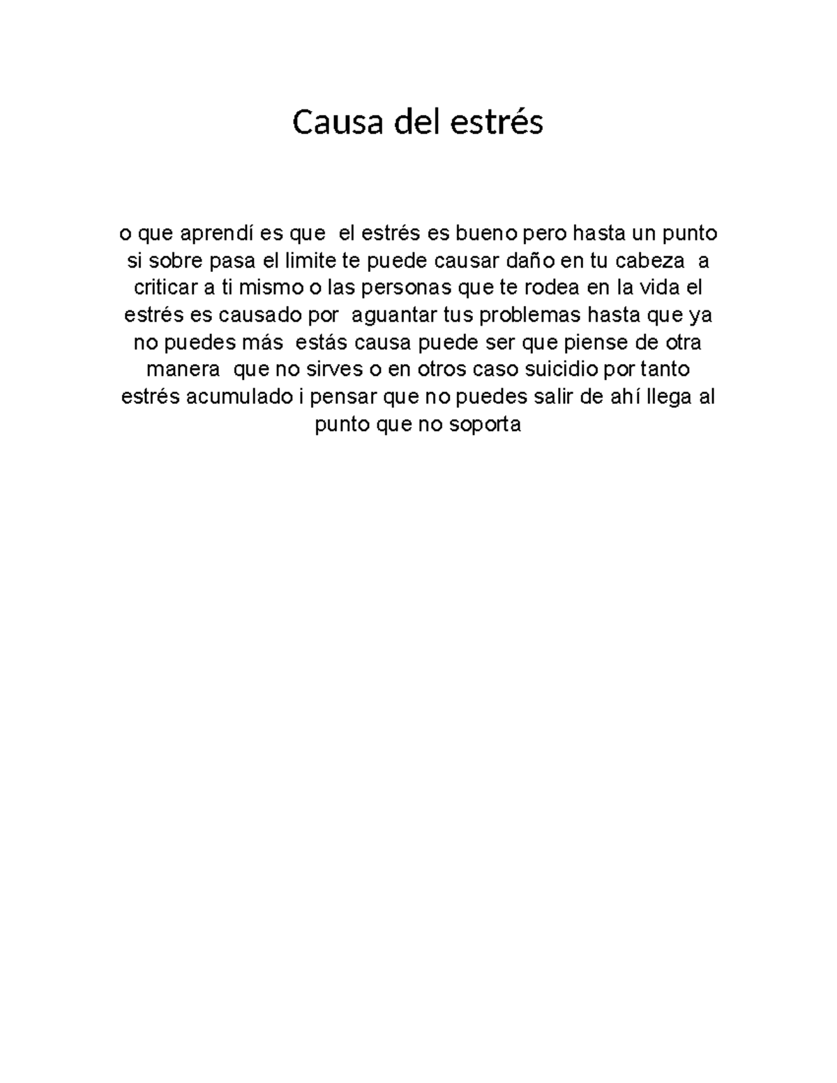 Causa del estrés - ewfwef - Administración industrial - Causa del ...