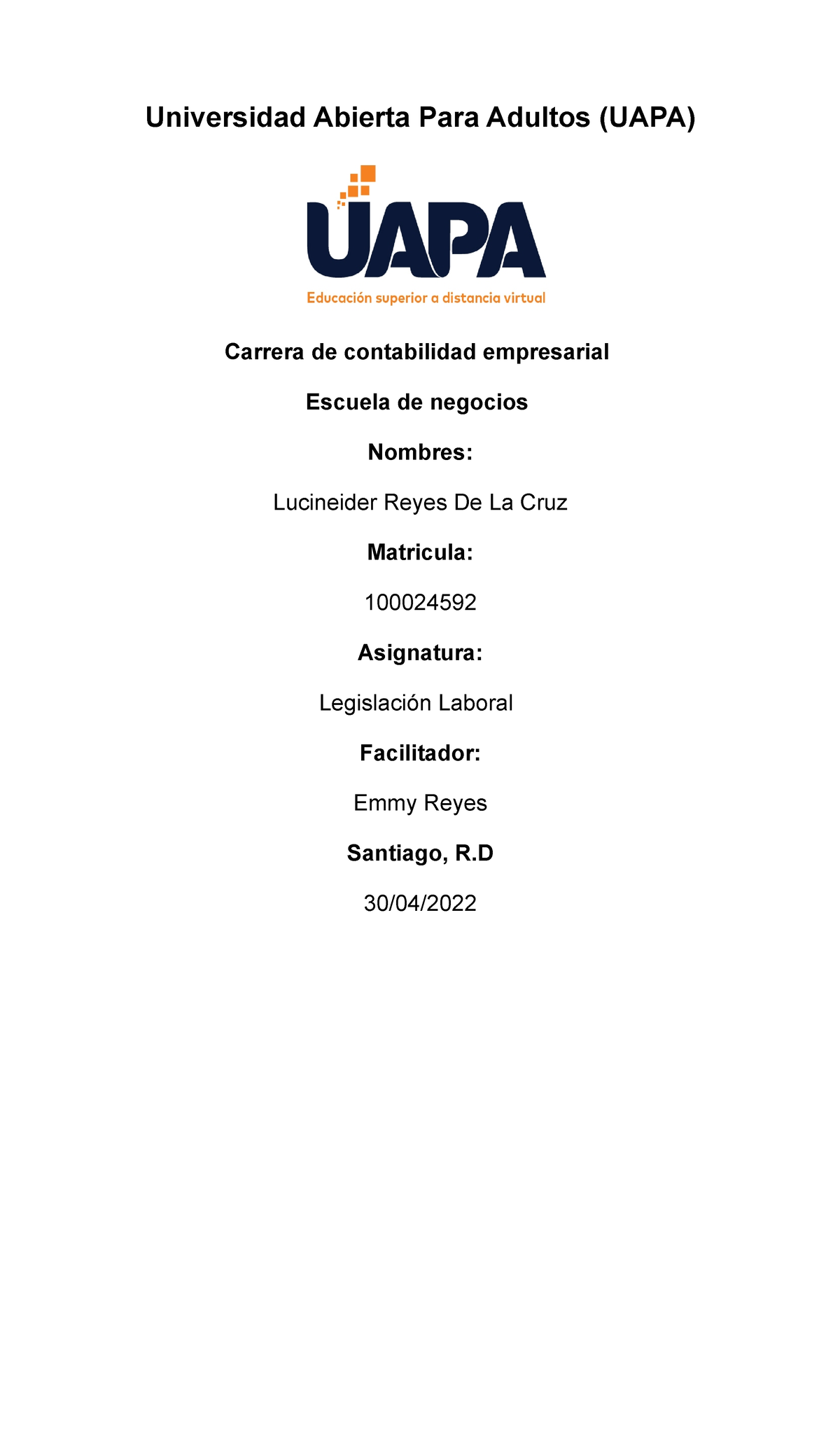 Tarea 1 legsilacion laboral ya listo - Universidad Abierta Para Adultos ...