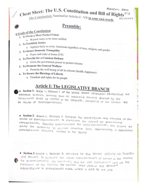 Legislative Branch - Notes - HIS475 - Studocu