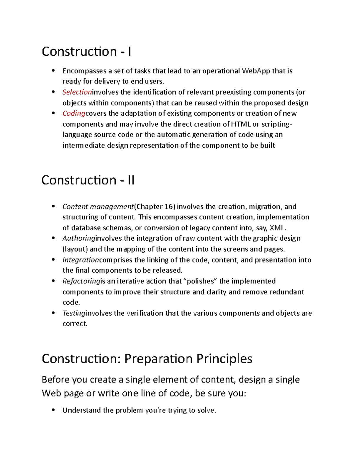 Construction OOP - Lecture - Construction - I Encompasses a set of ...